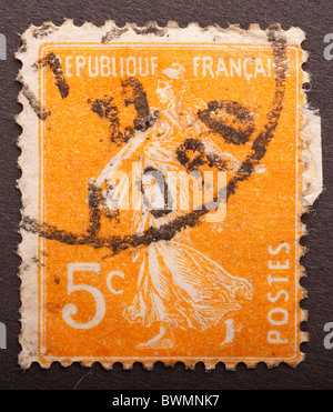 Postage Stamp, France, 5c Stock Photo - Alamy