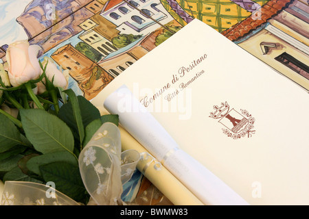 Positano Amalfi coast detail paper symbol mark celebration wedding ...