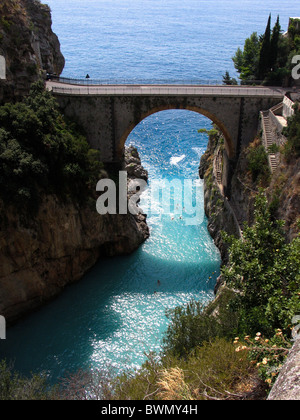 Furore Amalfi coast cove fiord bridge "hight view" Campania Campany ...
