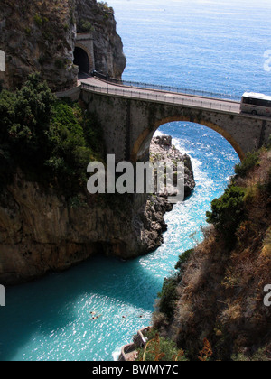 Furore Amalfi coast cove fiord bridge "hight view" Campania Campany ...