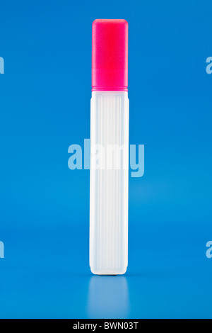 Long plastic red topped knitting needle container and two 4.5 mm ...