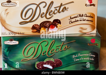 Chocolates at the Ganong Chocolate factory shop store in Saint Stephen ...