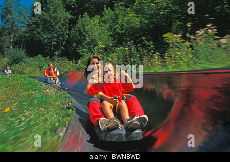 Austria Europe Windischgarsten Oberosterreich sledge sled sledding ...