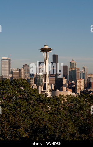 Seattle downtown skyline at sunny day with modern buildings Stock Photo ...