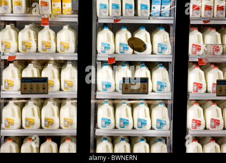 The dairy and milk case at a grocery store Stock Photo - Alamy