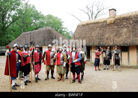 Men in historic costume at Jamestown Settlement Stock Photo - Alamy