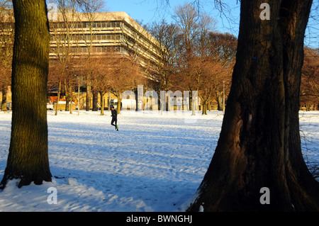 Main Library George Square in snow as seen from The Meadows Edinburgh ...
