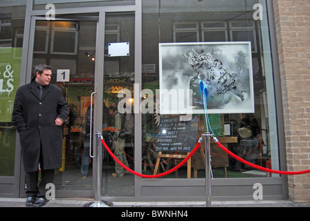 Banksy 7/7 Bus Bomb painting Mark Sinckler artist Stock Photo - Alamy