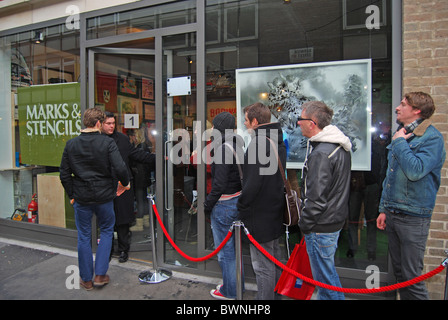 Banksy 7/7 Bus Bomb painting Mark Sinckler artist Stock Photo - Alamy