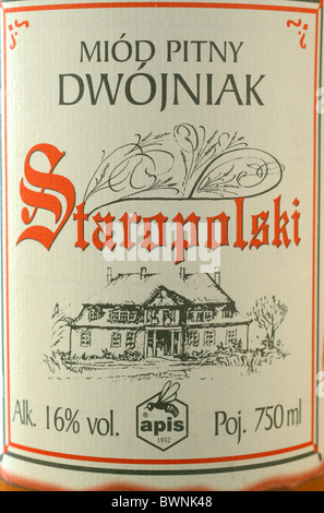 Label of Polish finest drinking mead with raspberry honey wine Maliniak ...