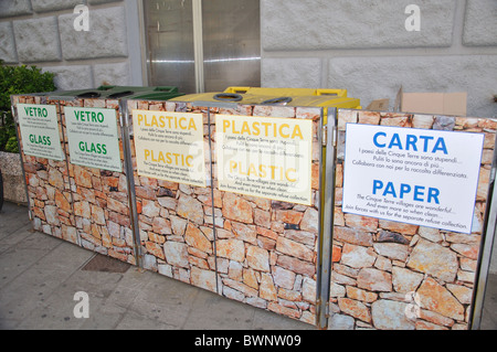 Recycling Bins Cinque Terre Italy Italian Riviera Liguria Europe ...