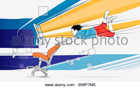 Man being blown away by a strong wind holding on to a gate Stock Photo ...