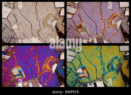 Vent Dolerite, geological microscope slide in cross polarised light ...