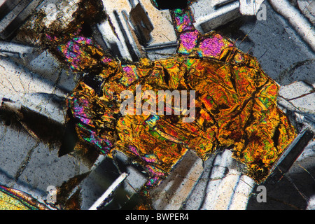 Vent Dolerite, geological microscope slide in cross polarised light ...