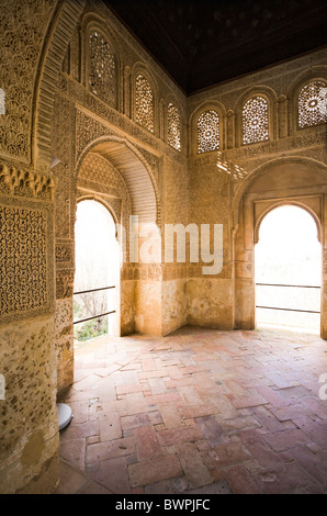 Islamic decorations in the Alhambra Palace in Granada Andalucia Spain a ...