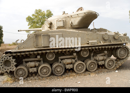 Israeli Sherman tank memorial on the Golan Heights, Israel Stock Photo ...