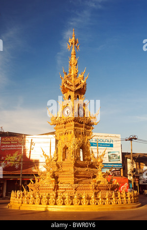 the clock tower in the city of Chiang Rai in North Thailand. Thailand ...