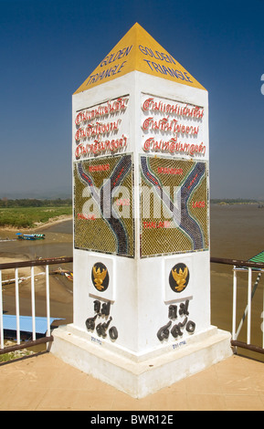 Map of the Golden triangle where Thailand, Laos and Myanmar meet along ...