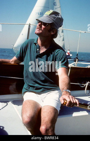 Ted Turner sailing in1983 Stock Photo - Alamy
