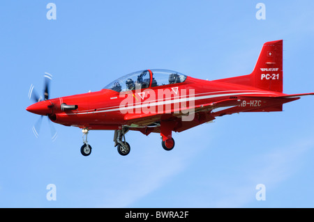 Pilatus PC-21 trainer aircraft with umbrella shading cockpit Stock ...