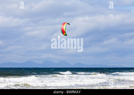 Kitesurfing at Machrihanish on the Kintyre Peninsula, Argyll & Bute ...