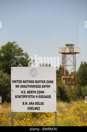 Sign labeled United Nations Buffer Zone, Nicosia, Cyprus Stock Photo ...