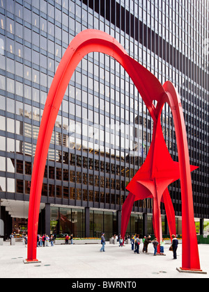 Alexander Calder's Flamingo Sculpture at Federal Plaza in Chicago with ...