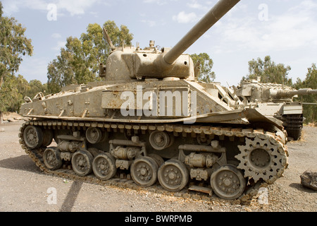 Israeli Sherman tank memorial on the Golan Heights, Israel Stock Photo ...