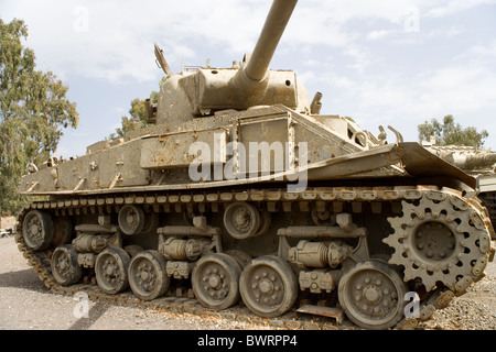 Israeli Sherman tank memorial on the Golan Heights, Israel Stock Photo ...