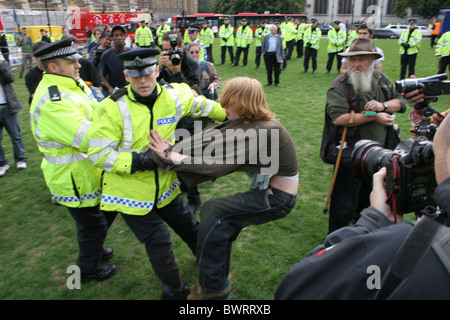 Student being arrested outside Westminster, London United Kingdom Stock ...