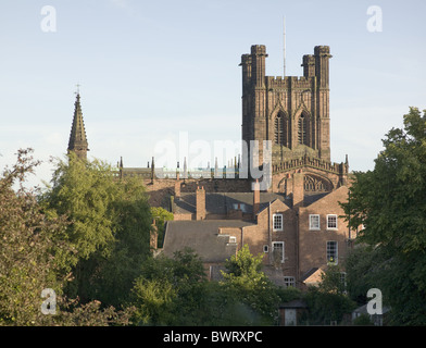 Chester Cathedral and the City Walls in autumn, Chester, Cheshire ...