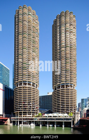 Marina City is a mixed-use residential-commercial building complex in ...