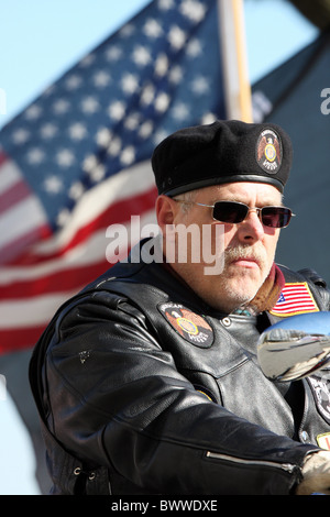 A US veteran riding his motorcycle in the Veterans Day Parade Milwaukee ...