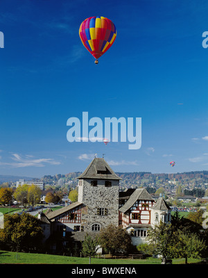 Hegi castle hot air balloon castle Winterthur city Canton of Zürich ...
