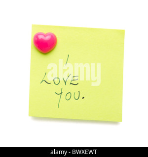 i love you message written on paper, romantic statement Stock Photo - Alamy