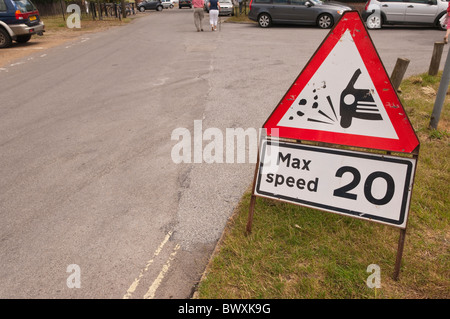 uk road sign loose chippings gravel surface stone chip chips paint ...