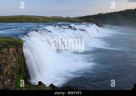 A top down view of the Faxifoss waterfall on the Golden Circle on a ...