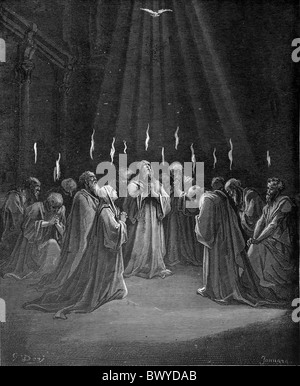 Bible Story Illustration of The Descent of the Spirit (Acts2;2-3) by ...