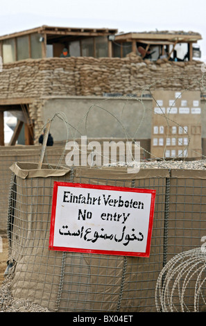 The entrance to the security area of Camp Marmal, Mazar-e Sharif ...