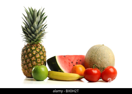 Fresh fruits isolated over white background Stock Photo - Alamy