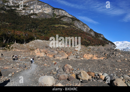 Ground moraine in front of the terminus of the Solheimajokull Glacier ...