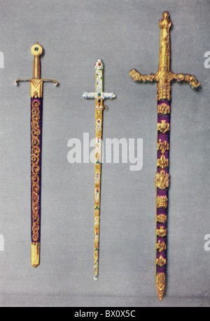 . English: From left to right: The jewelled Sword of Offering, the ...
