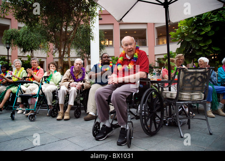 Party Event in older peoples residential Retirement Community Stock ...