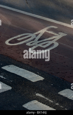 Painted Cycle Lane Logo on the streets of Marseille france Stock Photo ...