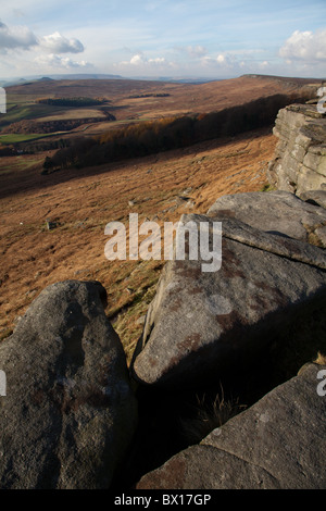 Stanage Edge with Win Hill, Lose Hill and Kinder Scout in the ...