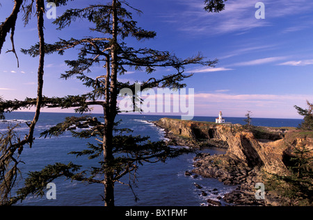 Cape Arago Lighthouse, seen from Sunset Bay State Park, Oregon Coast ...