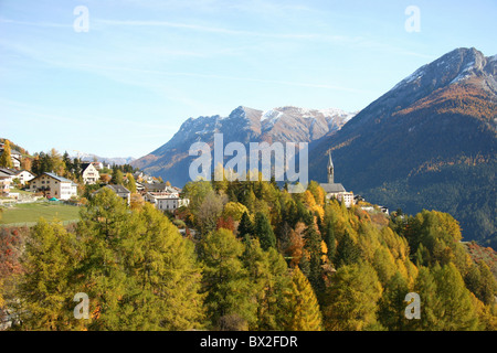 Sent view to Sent Switzerland Graubünden, Grisons Unterengadin, Lower ...