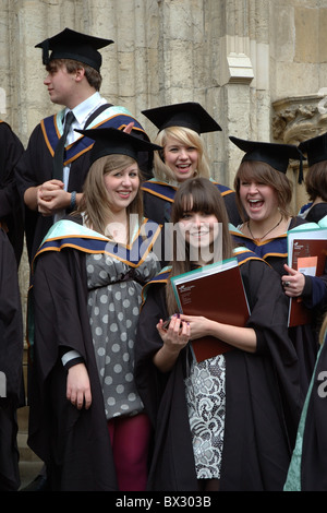 graduates from York St John University celebrating outside York Minster ...