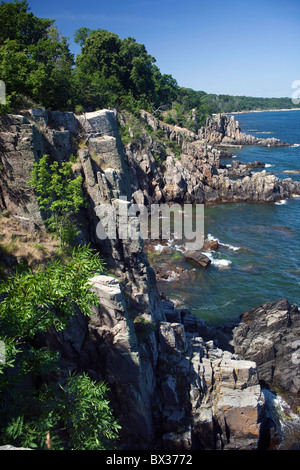 Rock formation pointing into the sea. Bornholm, Denmark Stock Photo - Alamy