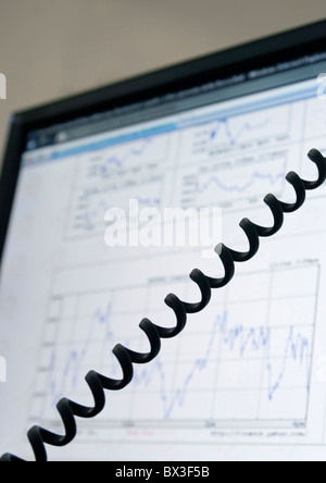 Workplace with computer monitor in office. Concept of digital marketing ...